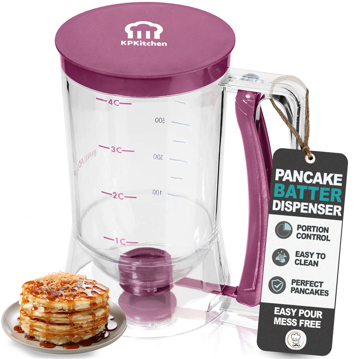 Pancake Batter Dispenser. Perfect for Cupcakes & Waffles | KPKitchen
